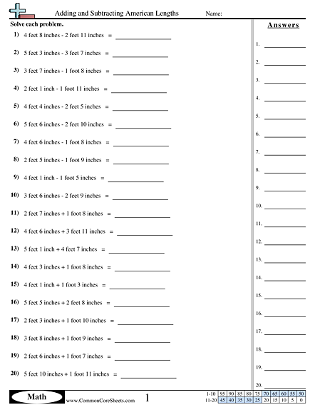 Measurement Worksheets Free CommonCoreSheets